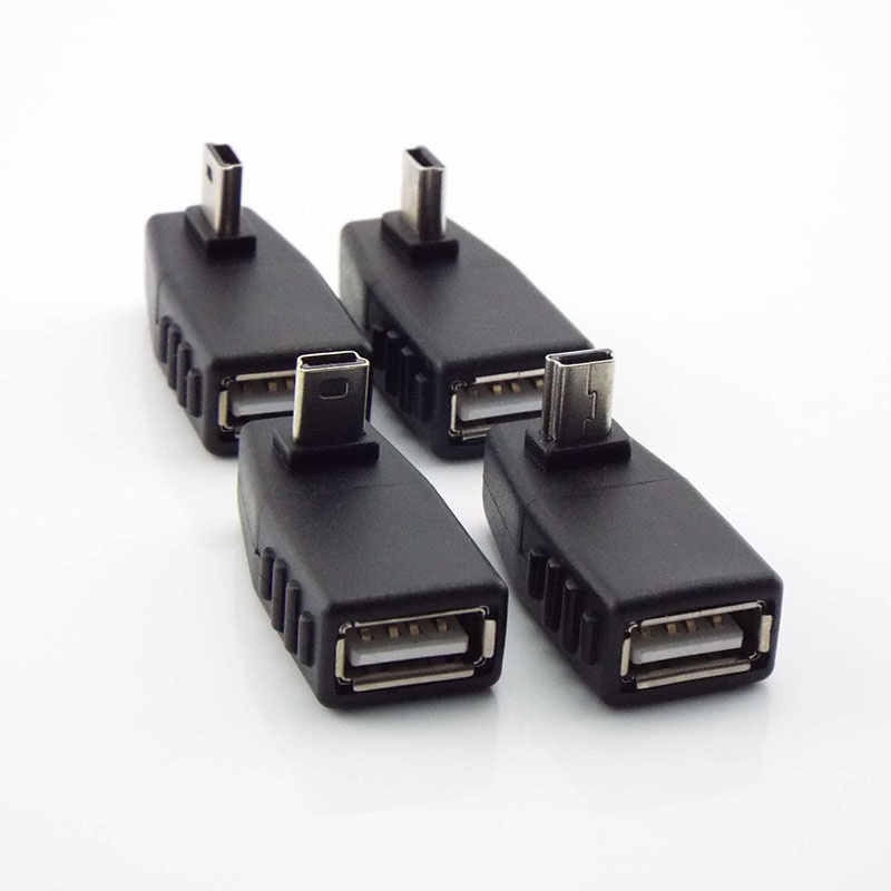 90 Degree Angle Converter Mini USB 5pin Male to USB Female Connector ...
