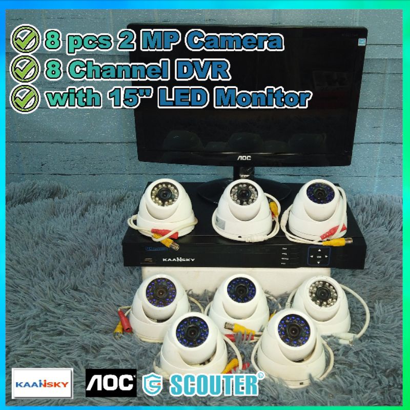 CCTV PACKAGE 8 CHANNEL ATTN DVR 8pcs SCOUTER 2MP CCTV CAMERA AOC LED MONITOR | Shopee Philippines