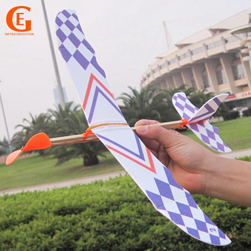 Rubber Band Powered Glider Flying Toy Kids DIY Science Educational ...
