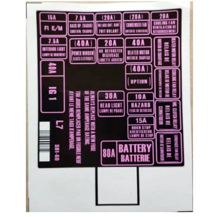 1996 - 2001 HONDA CIVIC FUSE BOX DECAL | Shopee Philippines