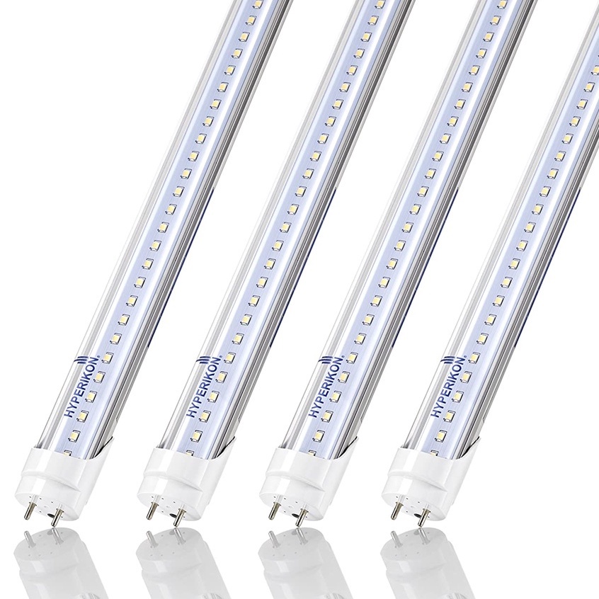 HYPERIKON 4ft LED Tube 18W Clear Warm White 3000K Double Ended Lighting ...