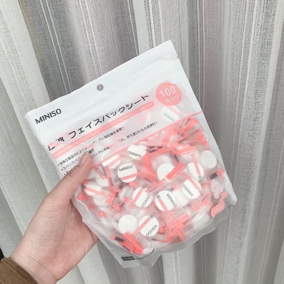 Miniso Compressed Paper Mask Bag of 100 Tablets | Shopee Philippines