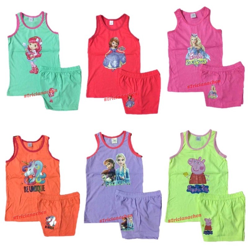 Sale!!Character Plain Terno Sticker Sando and Short kids wear for kids ...