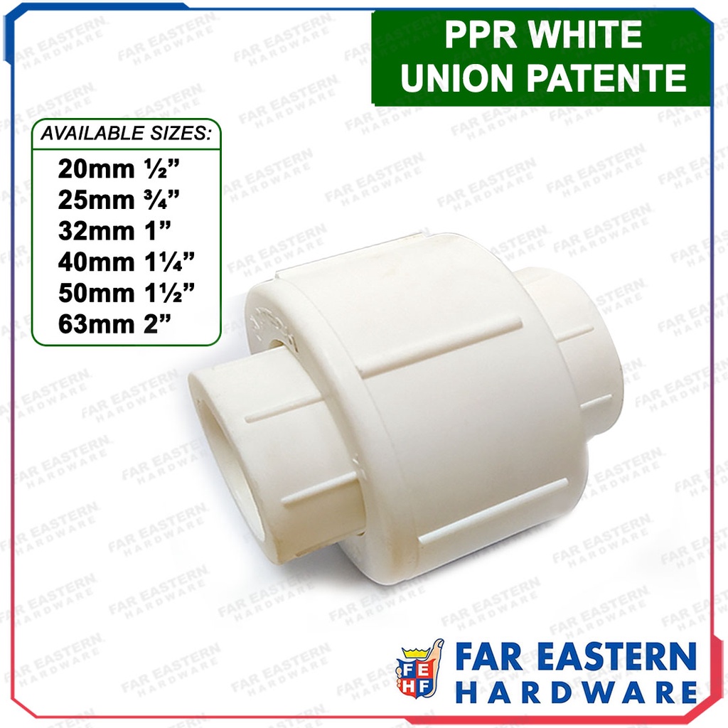 PPR Pipe White Fittings Union Patente 1/2" 3/4" 1" 1-1/4" 1-1/2" 2 ...