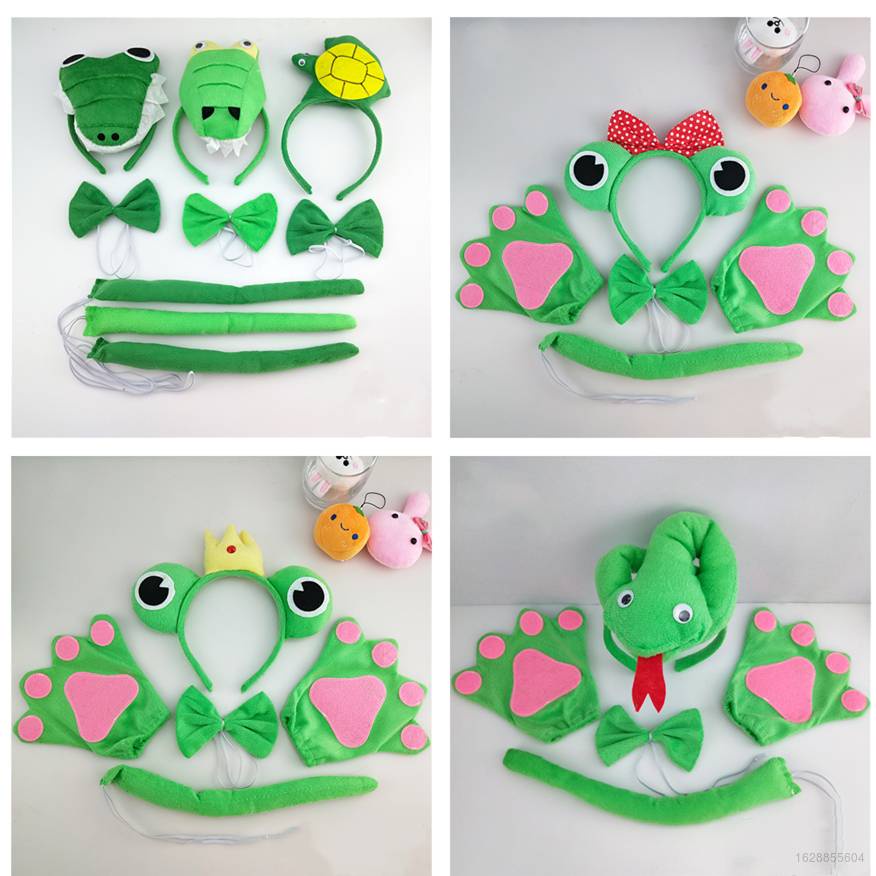 Kids Cosplay Animal Costume Set Headband Bow Tail Cosplay Frog ...