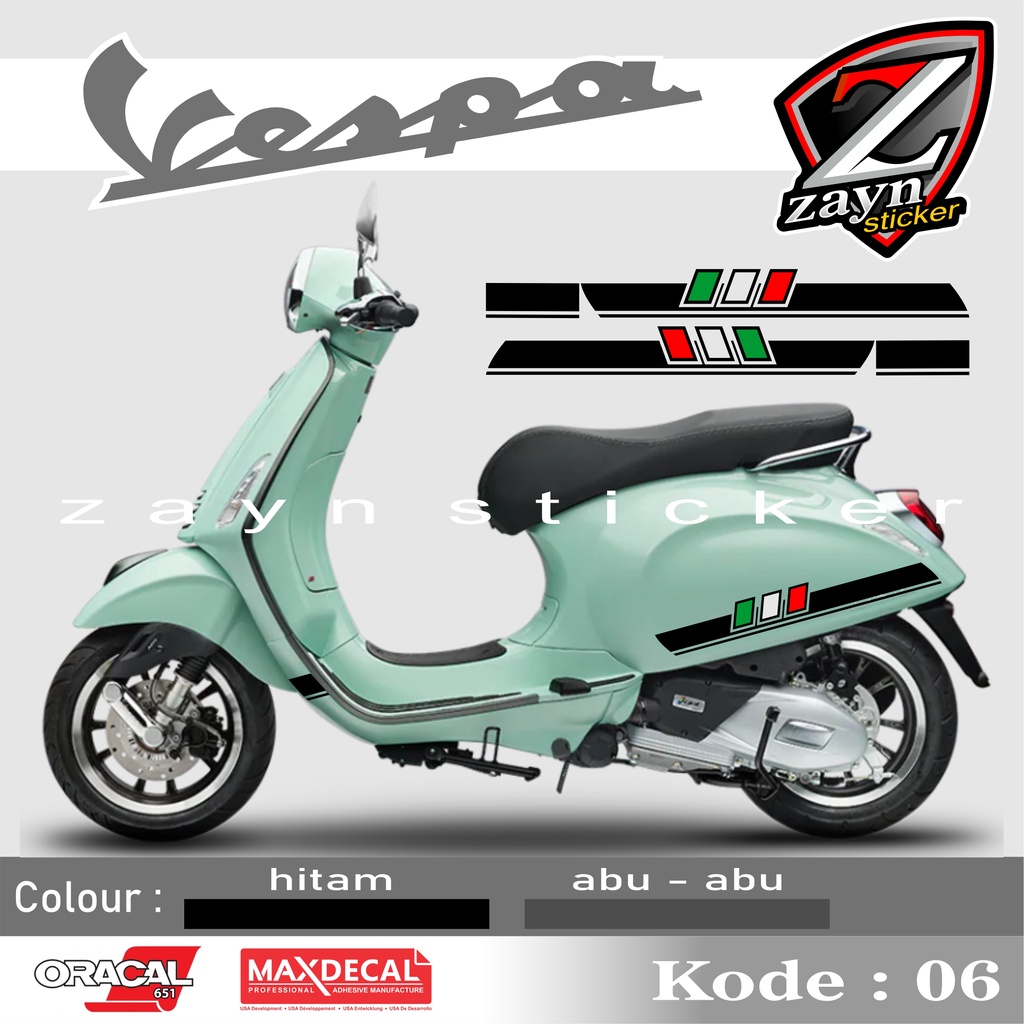 Sticker LIST CUTTING STICKER STRIPING VESPA ITALIAN STYLE Minimalist 06 ...