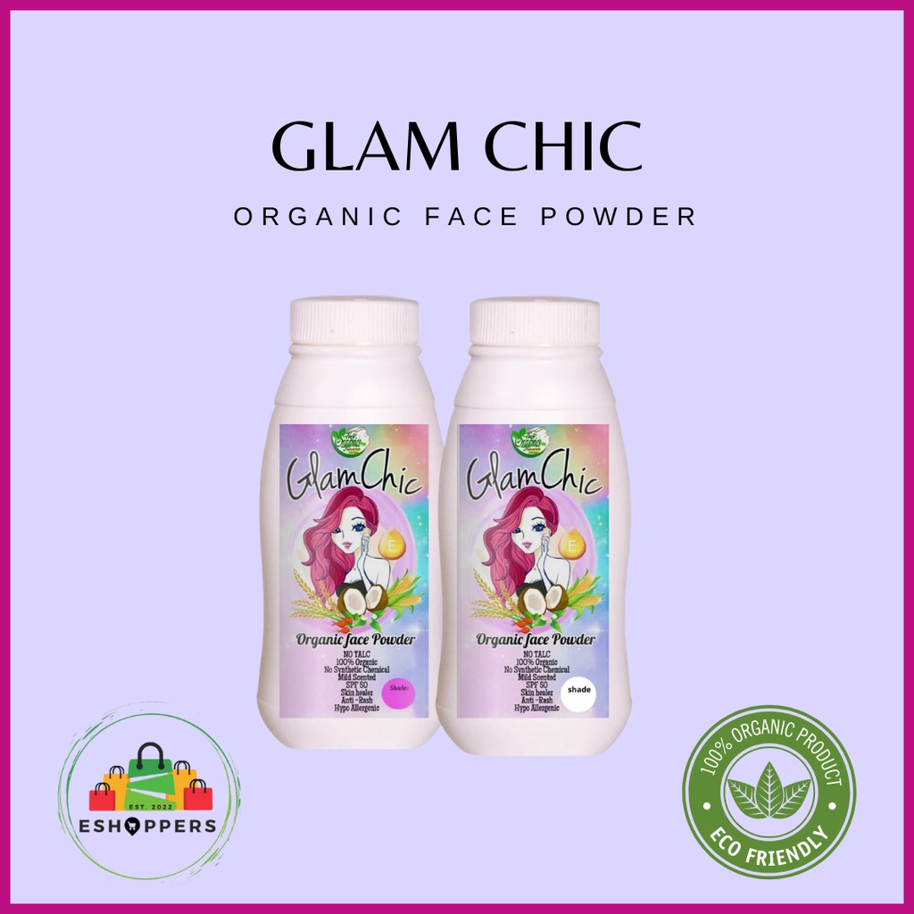 GlamChic No Talc Organic Face Powder (Pretty Tins Organics) | Shopee ...