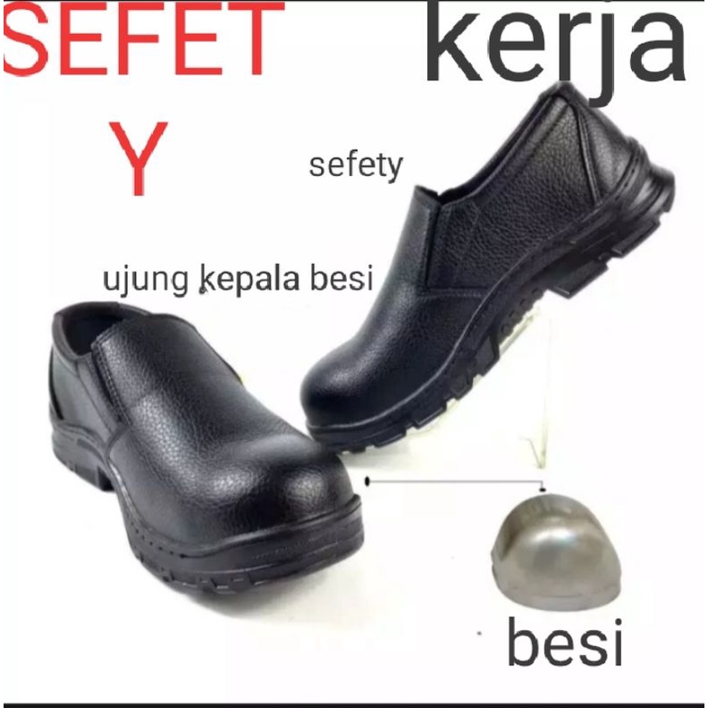 Safety Shoes Slip On Septi Men Iron Toe Slop Project Field Work ...