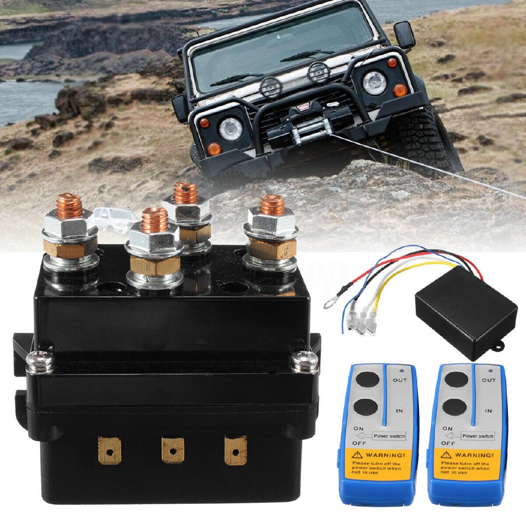 EZ Heavy Duty 12V 500A Contactor Winch Solenoid Relay Twin Wireless Remote & Cover | Shopee ...