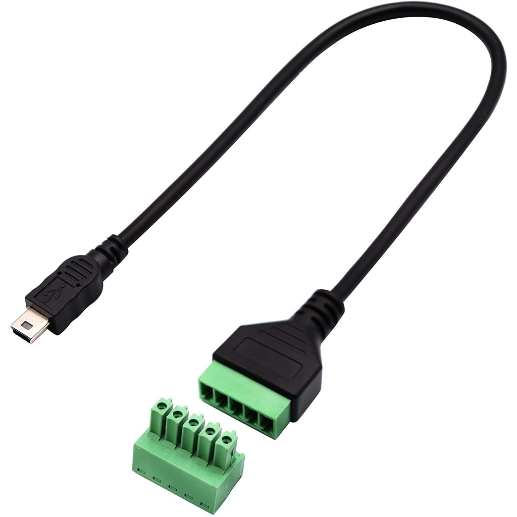 Mini USB Screw Terminal Block Connector Cable Mini USB 2.0 Male Plug to ...
