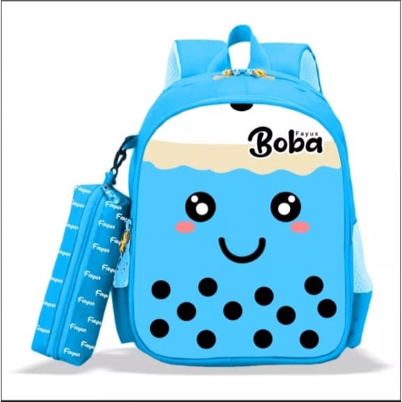 Boba Motif Kindergarten Elementary School Children's Backpack | Shopee ...
