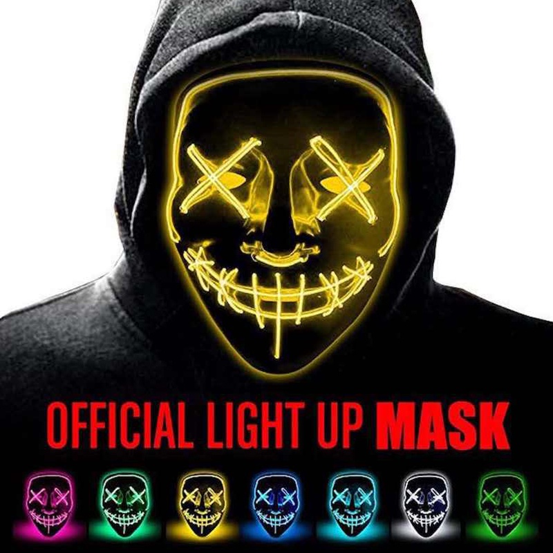 Halloween Luminous Neon Mask Led Mask Masque Masquerade Party Mask Glow ...