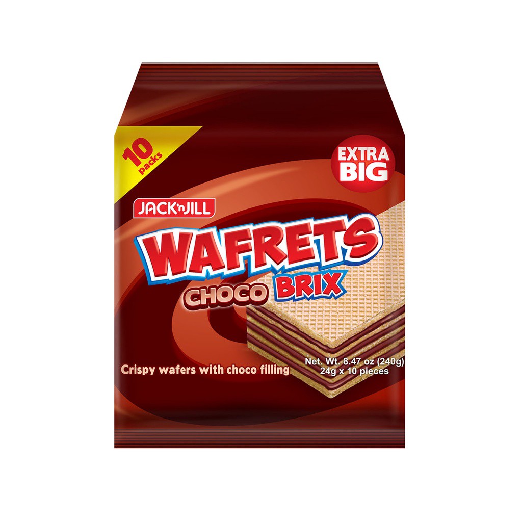 Jack 'n Jill Wafrets Brix Chocolate 24g Pack of 10 | Shopee Philippines