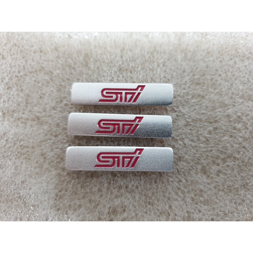 STI Front Bumper spoiler Lip Aluminum emblem sticker Badge Subaru ...