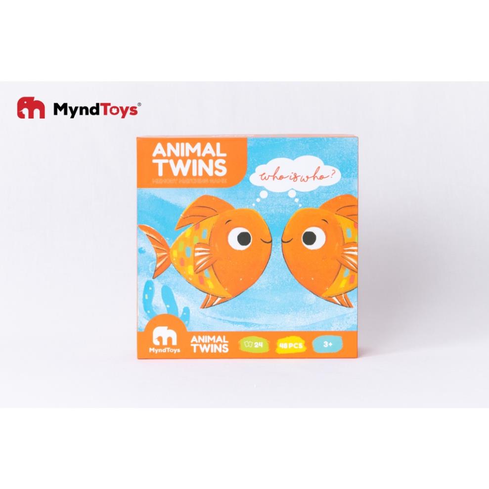 Myndtoys - Animal Twins - Memory Matching Game 48 Cards For Children ...