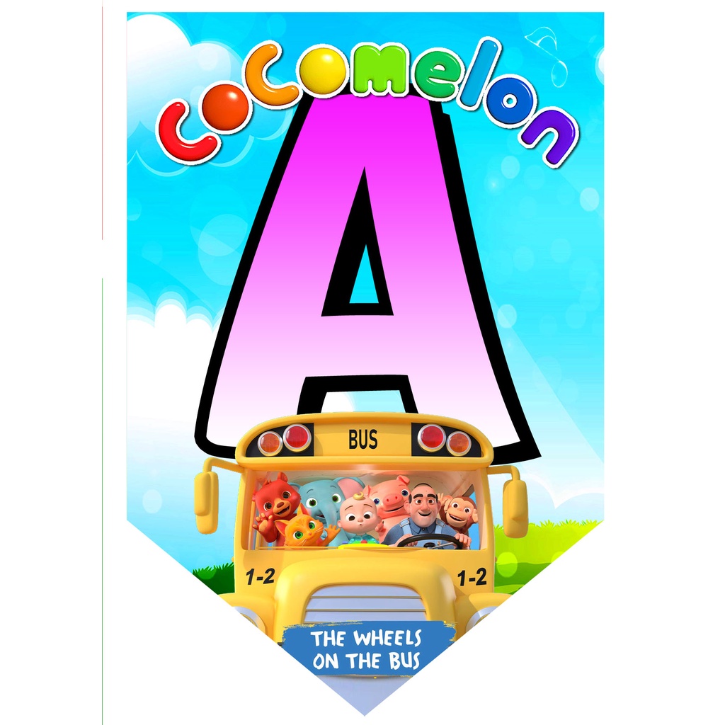 CC-MELON , the wheels on the bus, PERSONALIZE BANNER , Party, Name ...