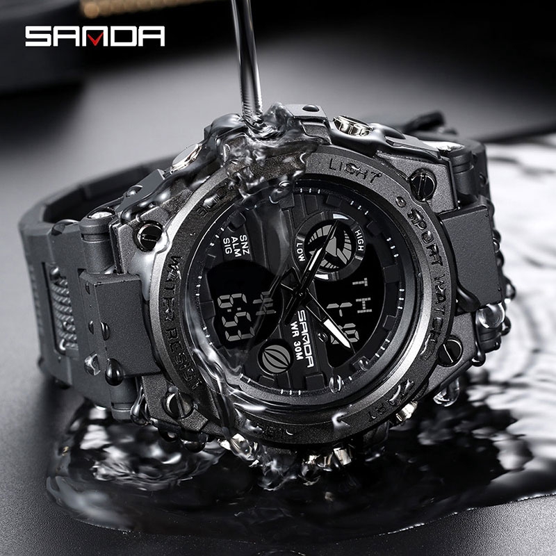 Sanda Brand Wrist Watch Men Dual Digital Analog Sports Watch relo for ...