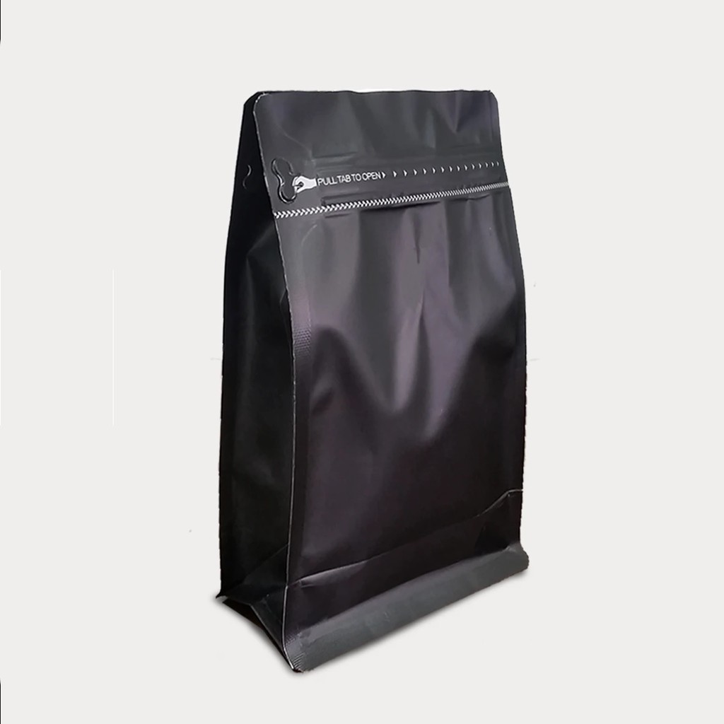 Zip Lock Gusset Pouch Gusseted Coffee Pouch Pull Tab Zip Pouch (Black ...