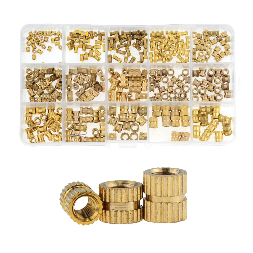 330PCS/Box M2 M3 M4 M5 Brass Insert Nut Injection Molding Brass Knurled ...