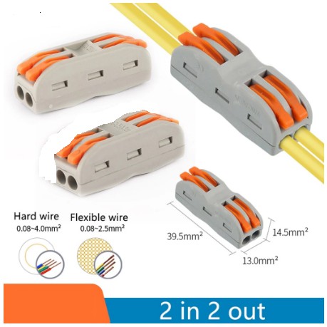 Parallel Terminal 2 to 2 Wire Line Connector Connection Connector Cable ...
