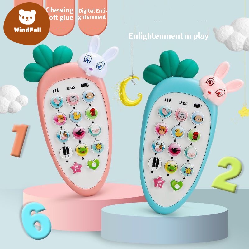 Cartoon Toy Musical Phone Cartoon Carrot Phone Toys for Children Early ...