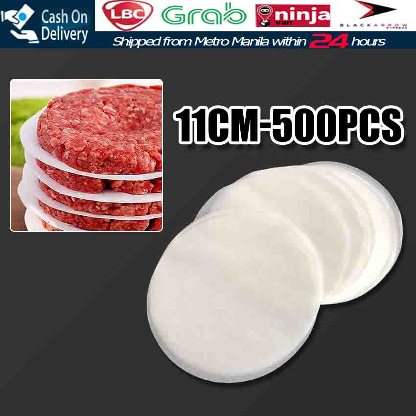 500pcs 11cm Hamburger Patty Paper Pad Round Burger Parchment Patties ...