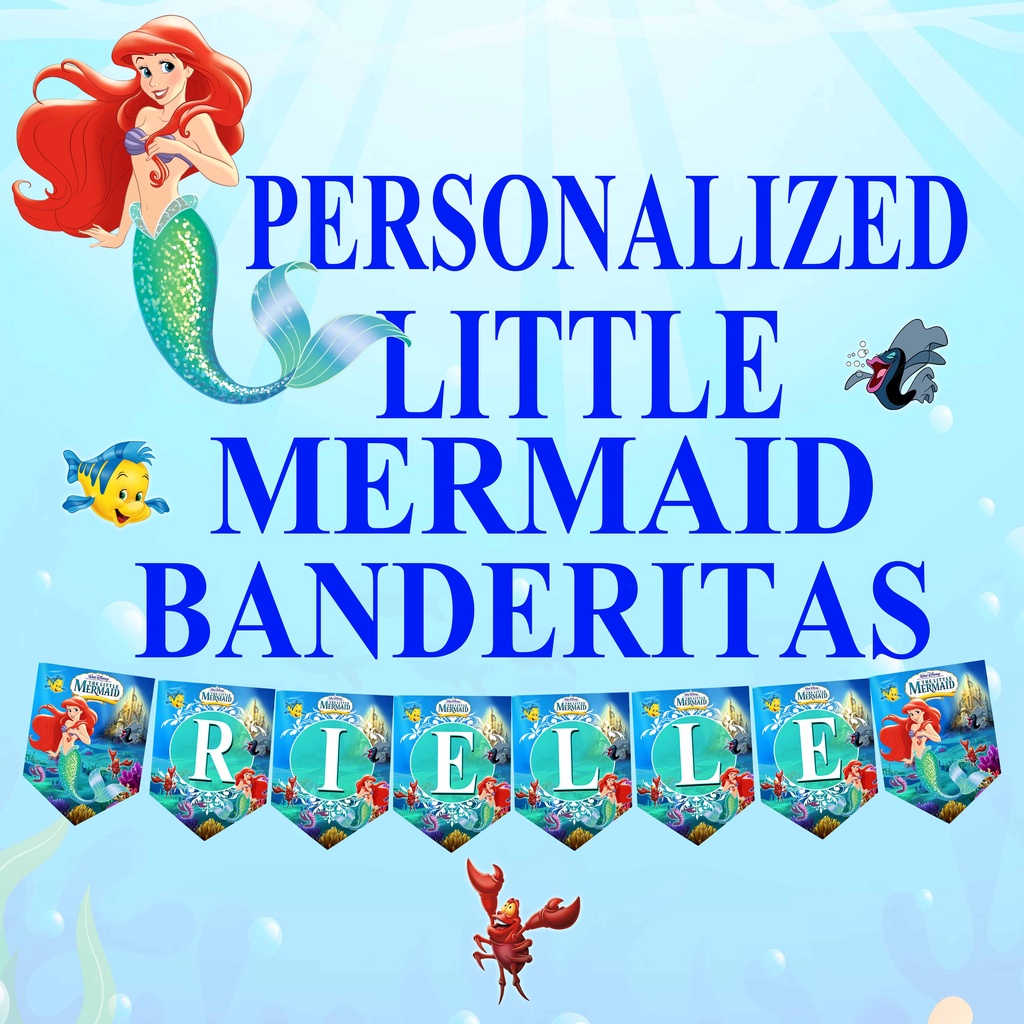 Little Mermaid Theme Banderitas (sold per letter) | Shopee Philippines