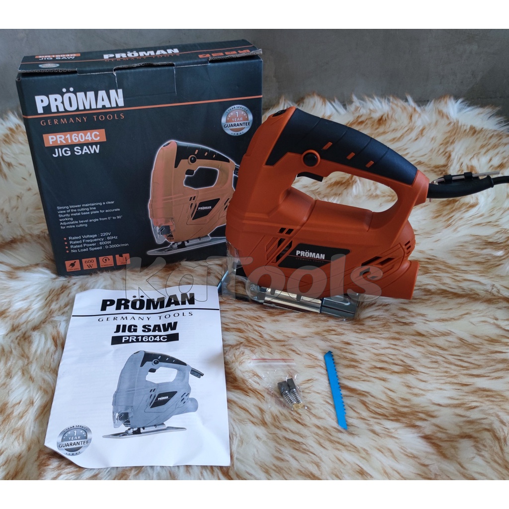 KATOOLS ~ Proman 600Watts Jig Saw Free 5pcs Jigsaw Blade | Shopee ...
