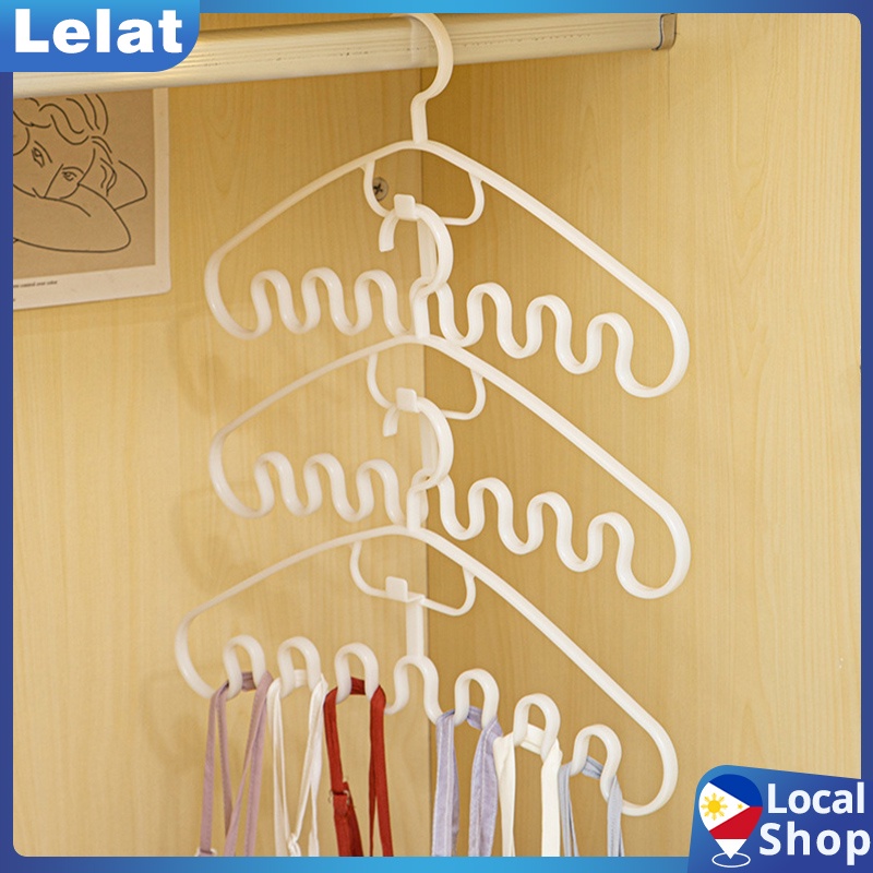 Multi-port Wave Support Hangers Non-slip Space Saving Plastic Closet Organizer Storage Hangers ...