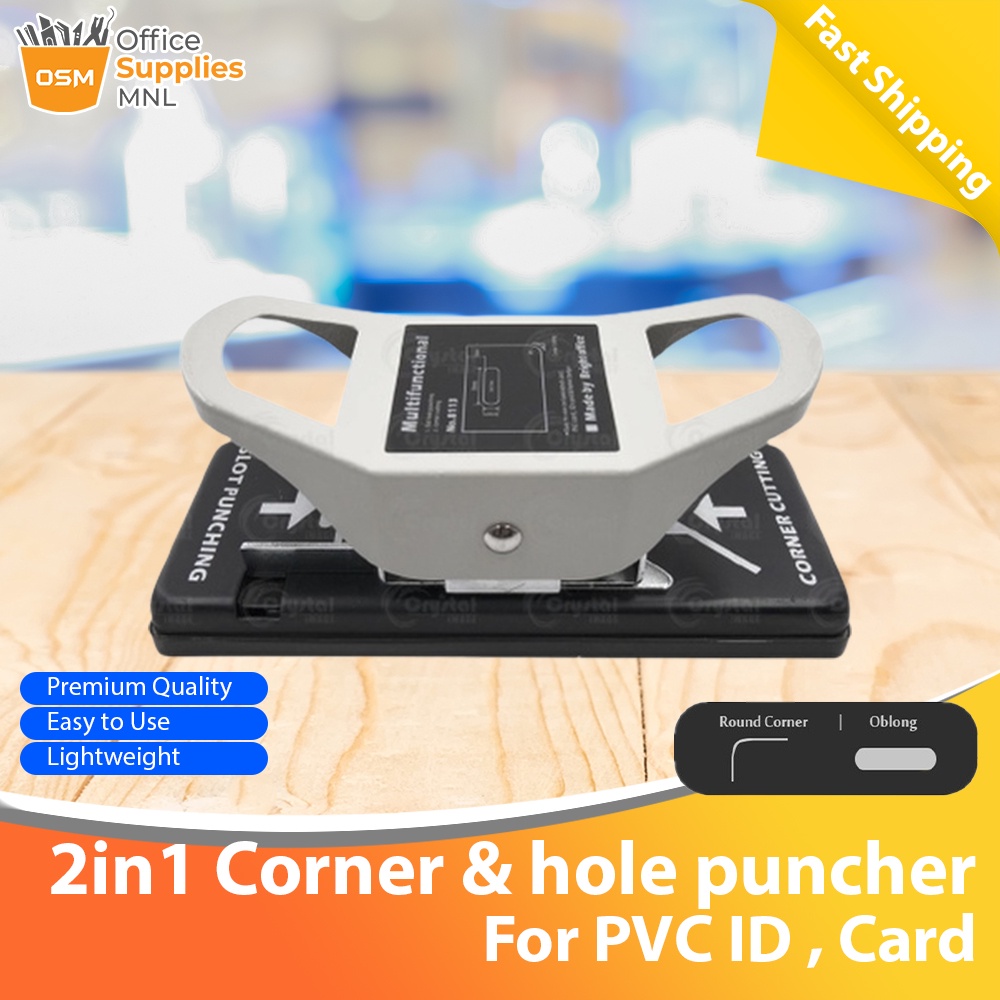 2in1 ID Puncher Corner Trimmer & Oblong Corner Puncher PVC ID Puncher ...