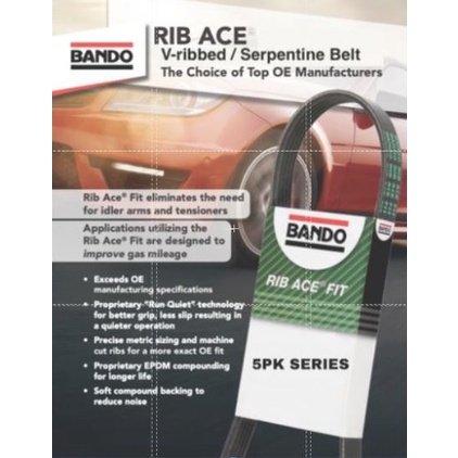 BANDO V-RIBBED / SERPENTINE Belt (5pk1155-5pk1200) | Shopee Philippines