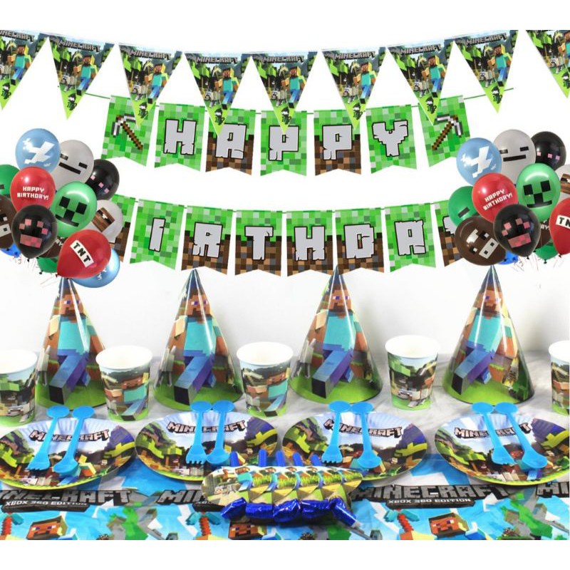 Minecraft Themes Party Decoration see inclusions and pics | Shopee ...