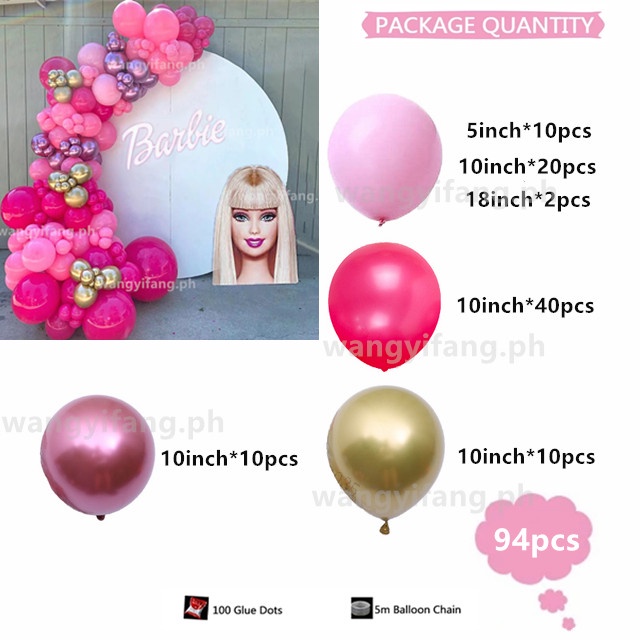 Princess Barbie Birthday Party Decoration Barbie Balloon Pink Baby ...