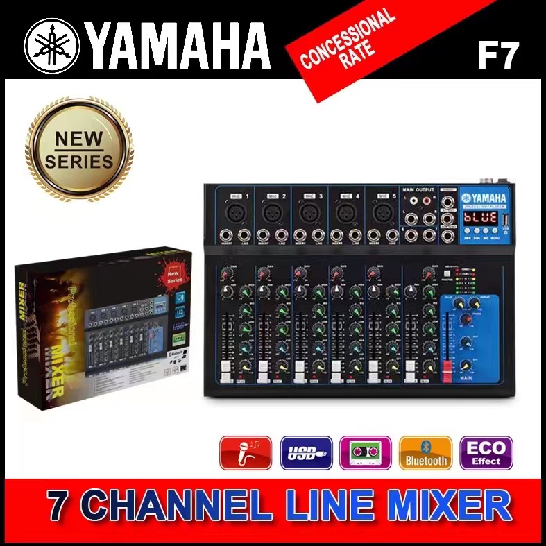Yamaha 7 CHANNEL mixer with Usb & Bluetooth WITH RCA JACK/F7 | Shopee ...