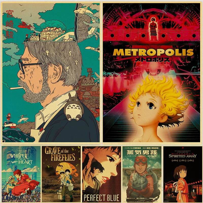 Fans Collection Poster Anime Movie Retro Poster Miyazaki Comic Picture ...