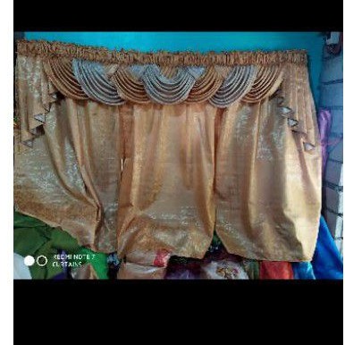 Silvia cloth 7 loops 3 panel curtain (size 110"x75") | Shopee Philippines