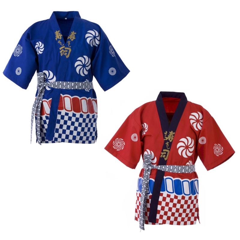 Unisex Happi Sushi Chef Coat Chef Jacket Serving Short Kimono Sushi ...