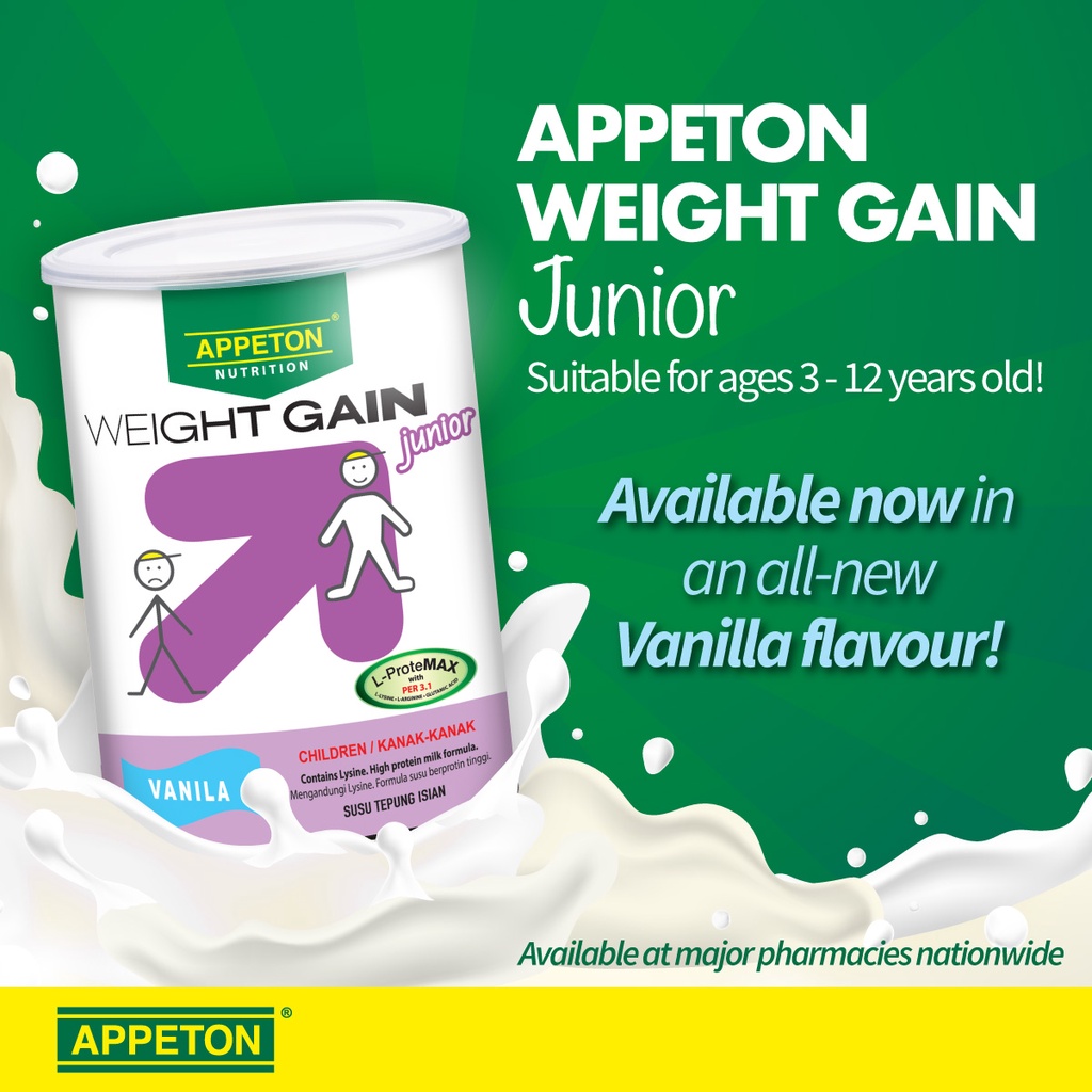 Appeton Weight Gain Jr.- Vanilla 450g (Exp June 2026) | Shopee Philippines