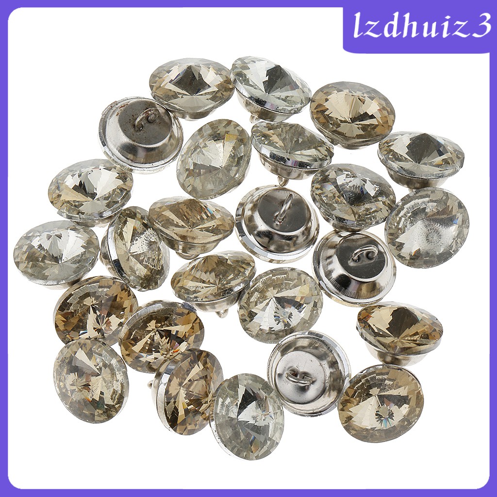25 Pieces Crystal Buttons for Sofa Headboard Upholstery Decoration ...