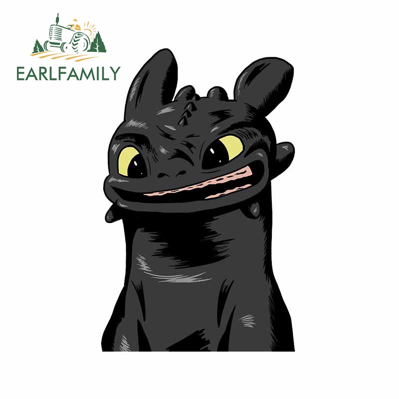 EARLFAMILY 13cm Toothless Monster Car Sticker Personality Refrigerator ...