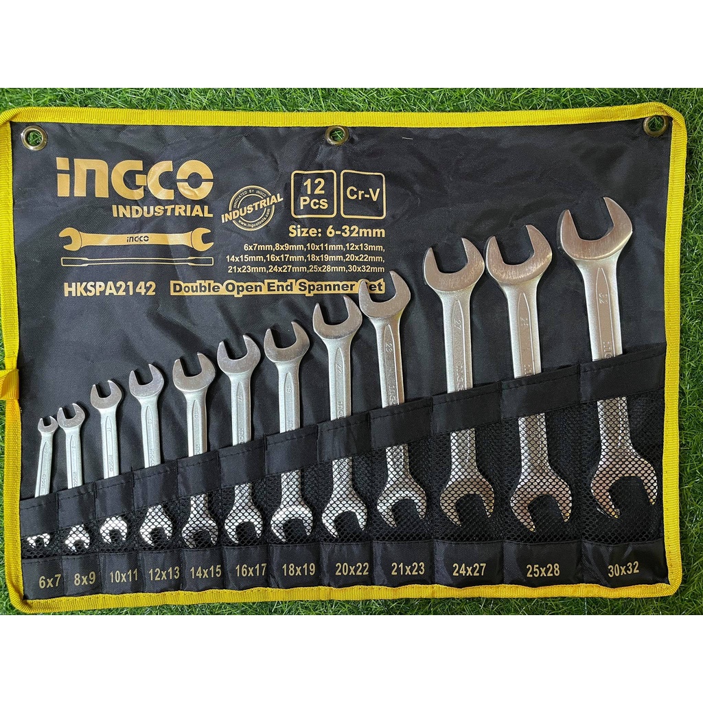 Ingco Double Open End Wrench Spanner 6-32mm 12pcs (HKSPA2142) MERVILLE ...