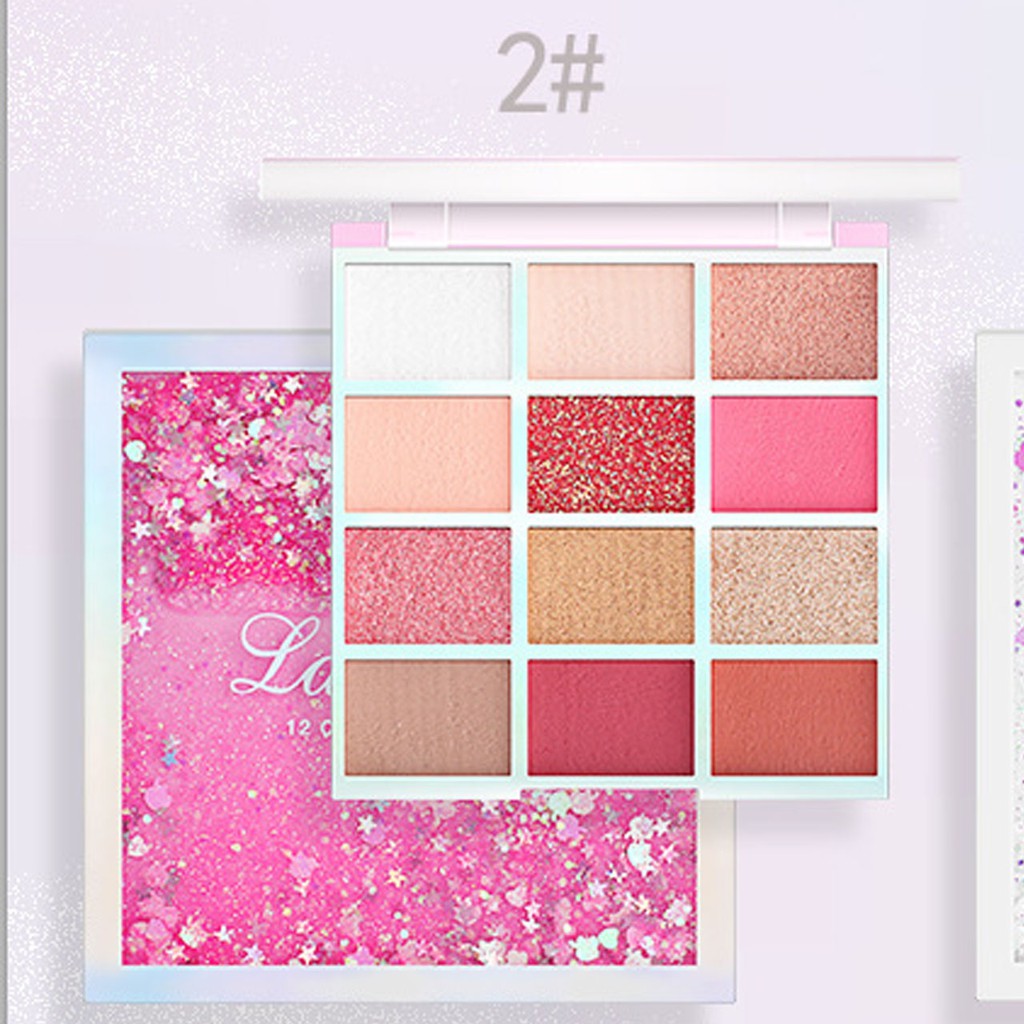 Lameila 12 Color Eyeshadow Pearlescent Matte Diamond Sequins Mix #5038 ...