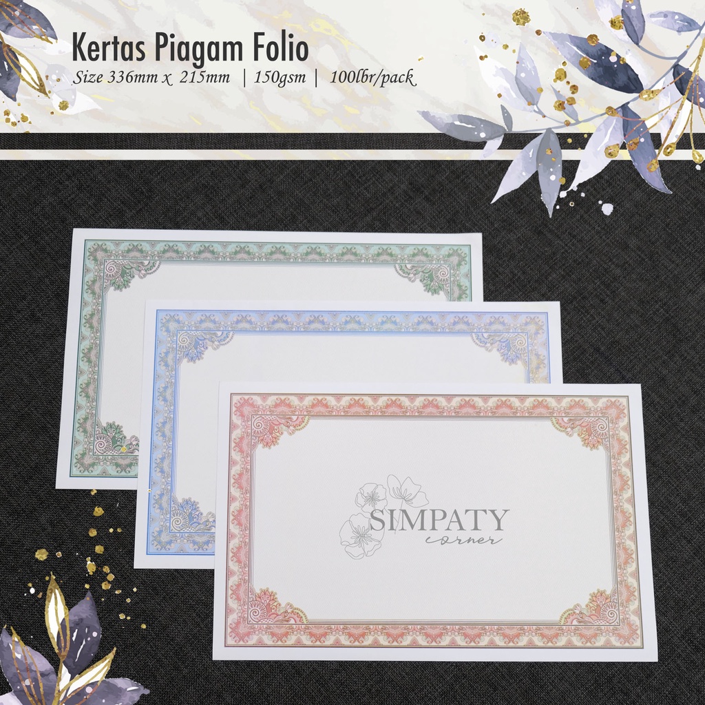 Blank / Simpaty high quality folio certificate charter paper | Shopee ...