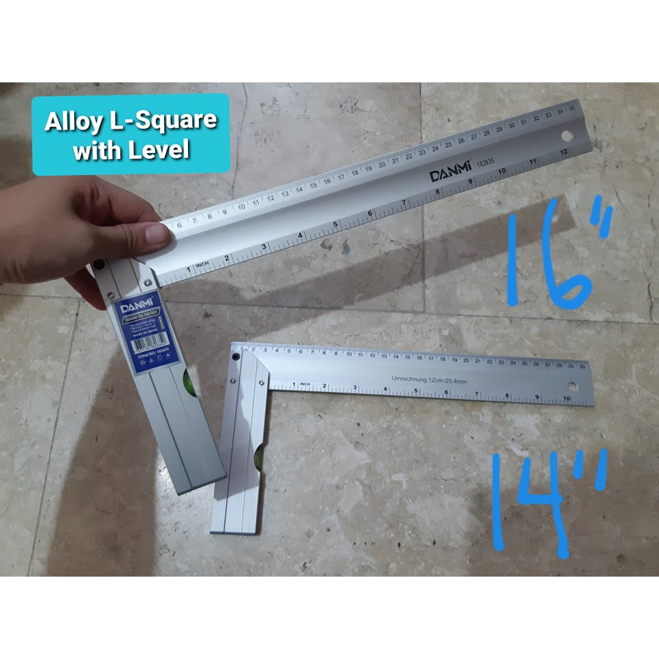 L-Square Ruler Level Bar Alloy 8 10 12 14 16 Heavy Duty Skwala/ Tri ...