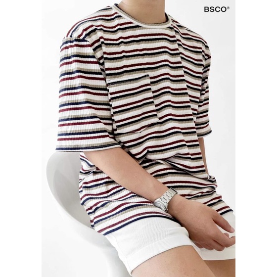 BSCO MEN STRIPED KNITTED OVERSIZED SHIRT! | Shopee Philippines