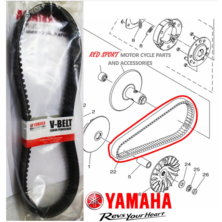 FAN BELT / VBELT v-belt FOR mio YAMAHA GENUINE PARTS | Shopee Philippines