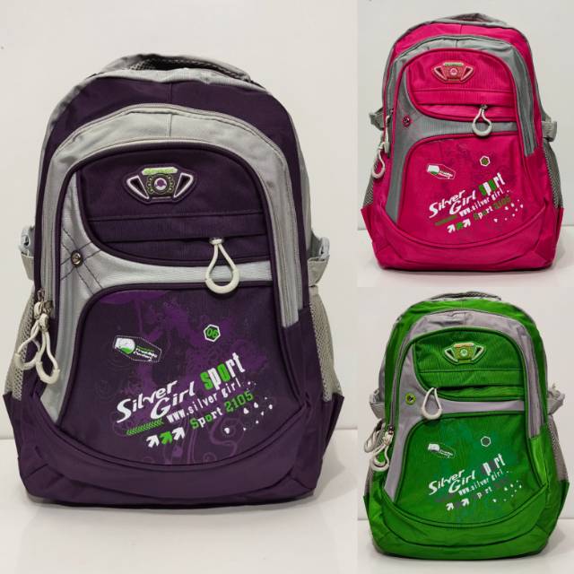 Laptop backpack / backpack Silver Girl 73463 V-1 free rain cover ...