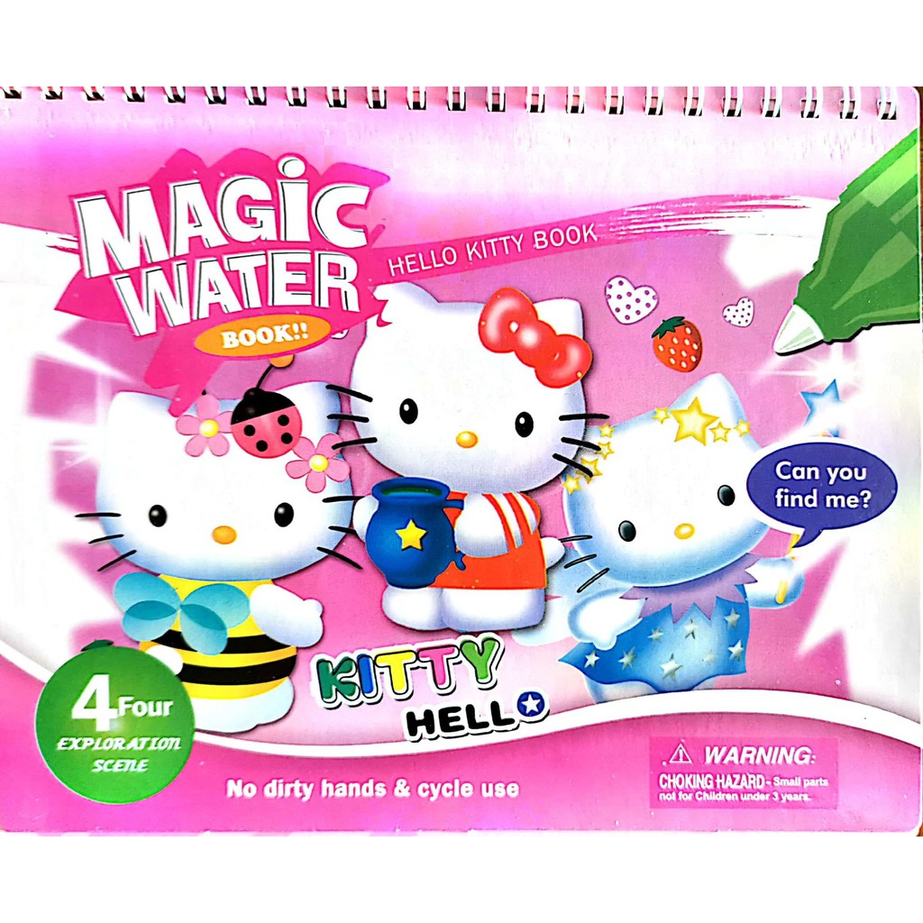 Magic Water Colouring Drawing Painting Hello Kitty Book for Kid Toddler ...