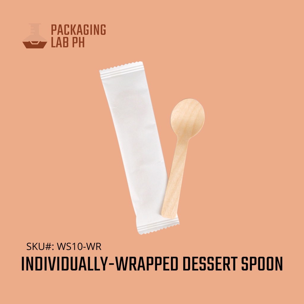 [100pcs] Individually-wrapped Wooden Dessert Spoon | Shopee Philippines