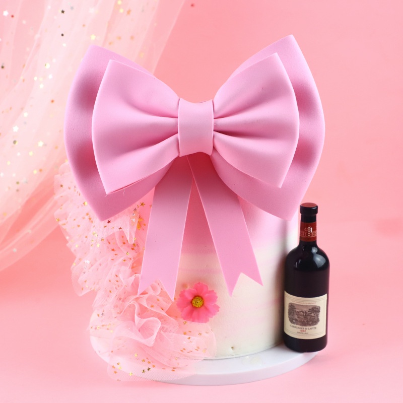 Beautiful Big Bow Cake Topper Red Pink EVA Bow Topper Birthday Cake ...
